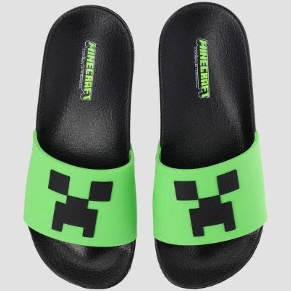 Shoes | New Kids Boys Minecraft Slip On Round And Open Toe Slide ...